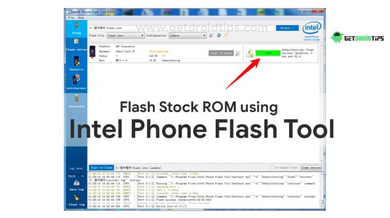 How to Install Stock ROM using Intel Phone Flash tool