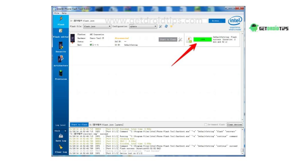 How to Install Stock ROM using Intel Phone Flash tool