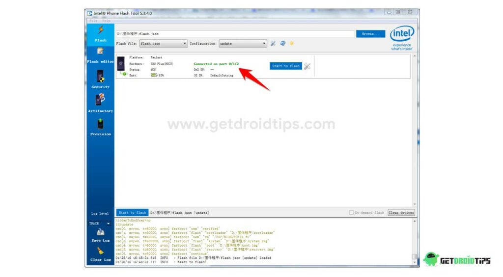 How to Install Stock ROM using Intel Phone Flash tool