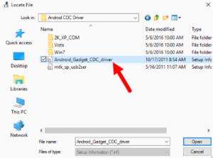 Download and Install Android CDC Driver Manually