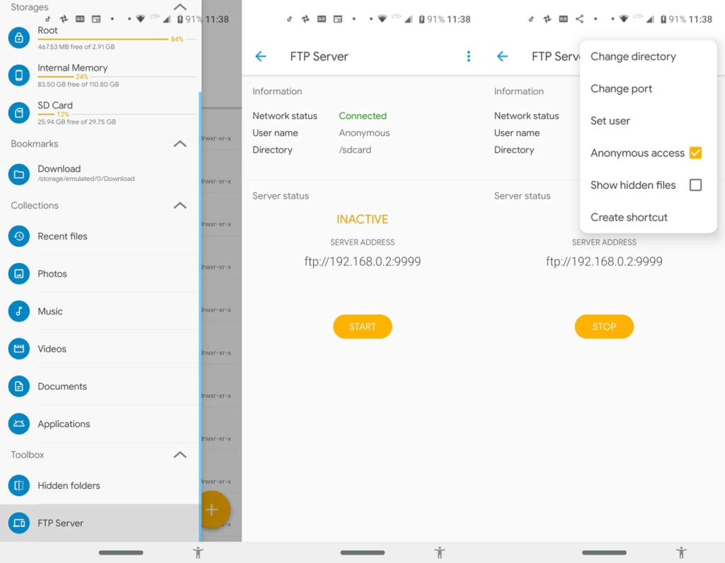 How to Use FTP via Various Android File Explorers