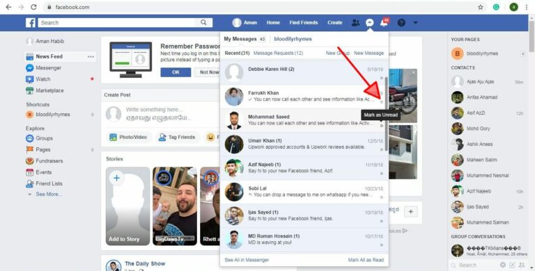 How to Mark a Facebook Message as Unread or Unseen? How to Mark a Facebook Message as Unread or Unseen?