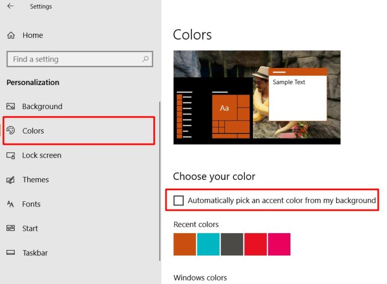 How to Fix If Taskbar Col­or Not Chang­ing on Windows 10?