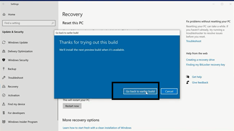 How To Roll Back Windows 10 Version 2004 May 2020 Update