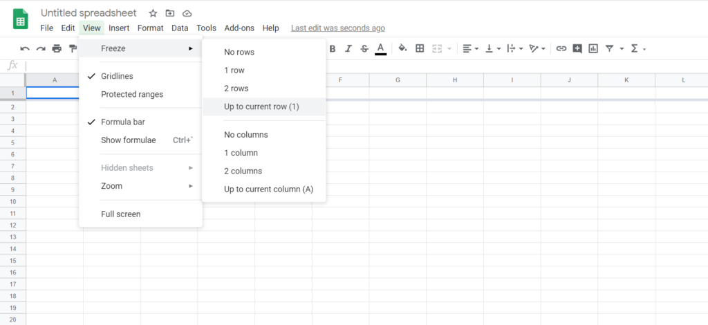 How does Freezing or Unfreezing Rows in Google Sheets Work?