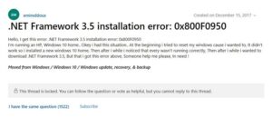 How to Fix .NET Framework 3.5 Error 0x800f0950 in Windows 10