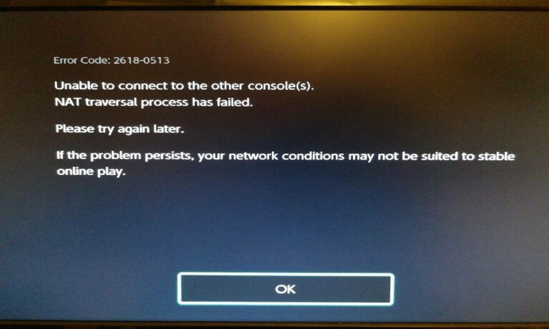 How To Fix Nintendo Switch Error Code 2618 0513