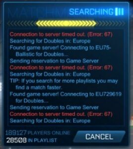 List of all the Rocket League Error Codes and their Meanings