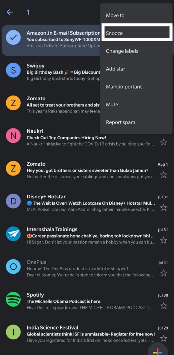 How to Snooze Email in Gmail