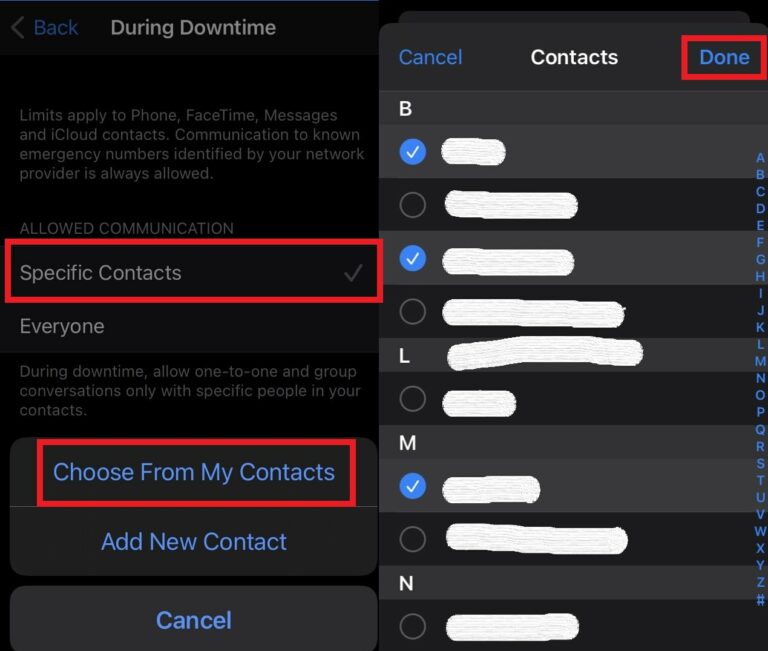 How to Set Communication limits in Screen Time on iPhone or iPad