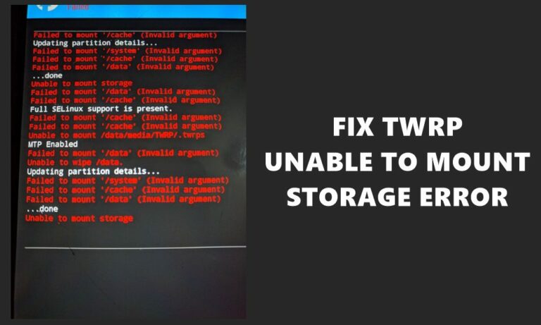 How to Fix Unable to Mount Storage in TWRP Recovery How to Fix Unable to Mount Storage in TWRP Recovery