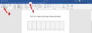 How To Fit a Table to the Page in the Microsoft Word