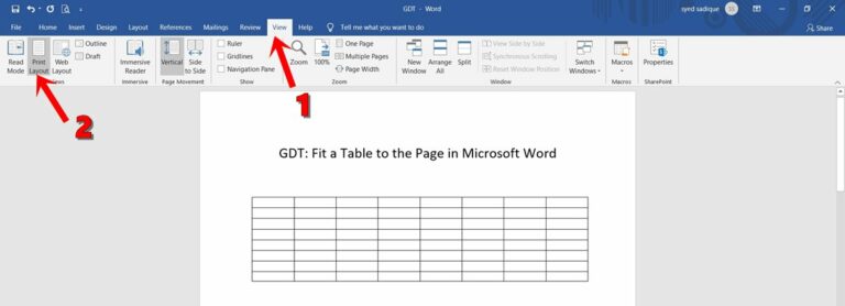 How To Fit a Table to the Page in the Microsoft Word