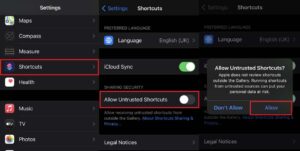 How to Allow Untrusted Shortcuts in Your Library on iOS and iPadOS