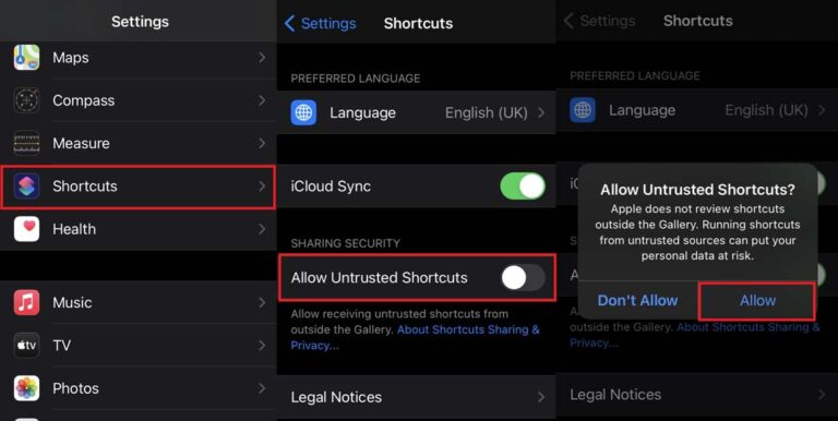 How to Allow Untrusted Shortcuts in Your Library on iOS and iPadOS