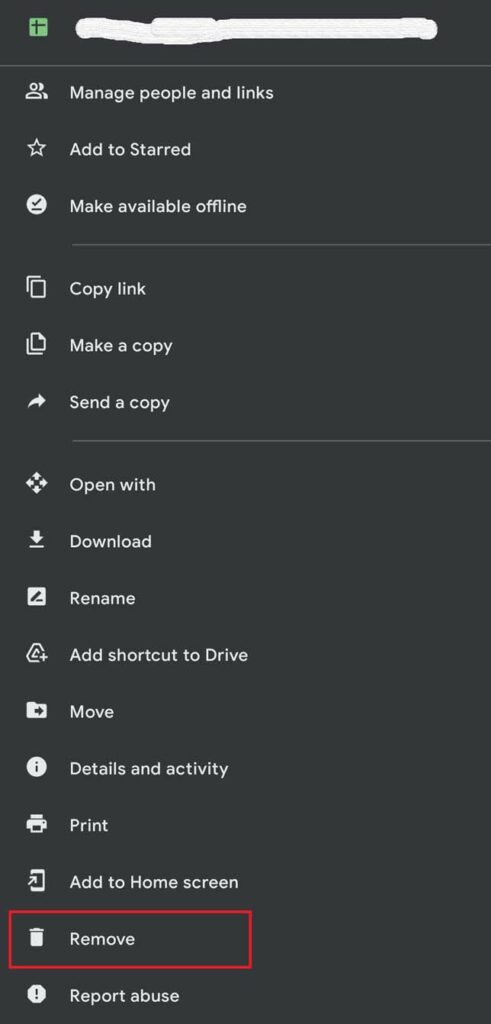 How To Remove Google Sheets From Google Drive