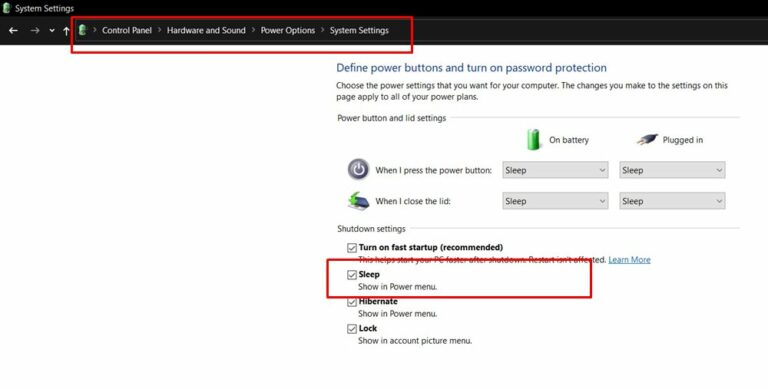 How To Fix If Sleep Option Missing in Windows 10