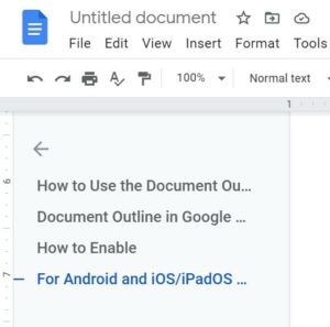 How to Use the Document Outline in Google Docs