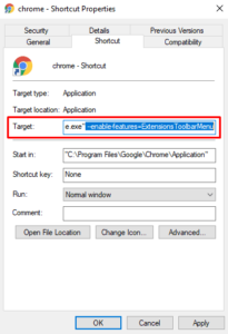 How to Enable or Disable Extensions Toolbar Menu in Google Chrome