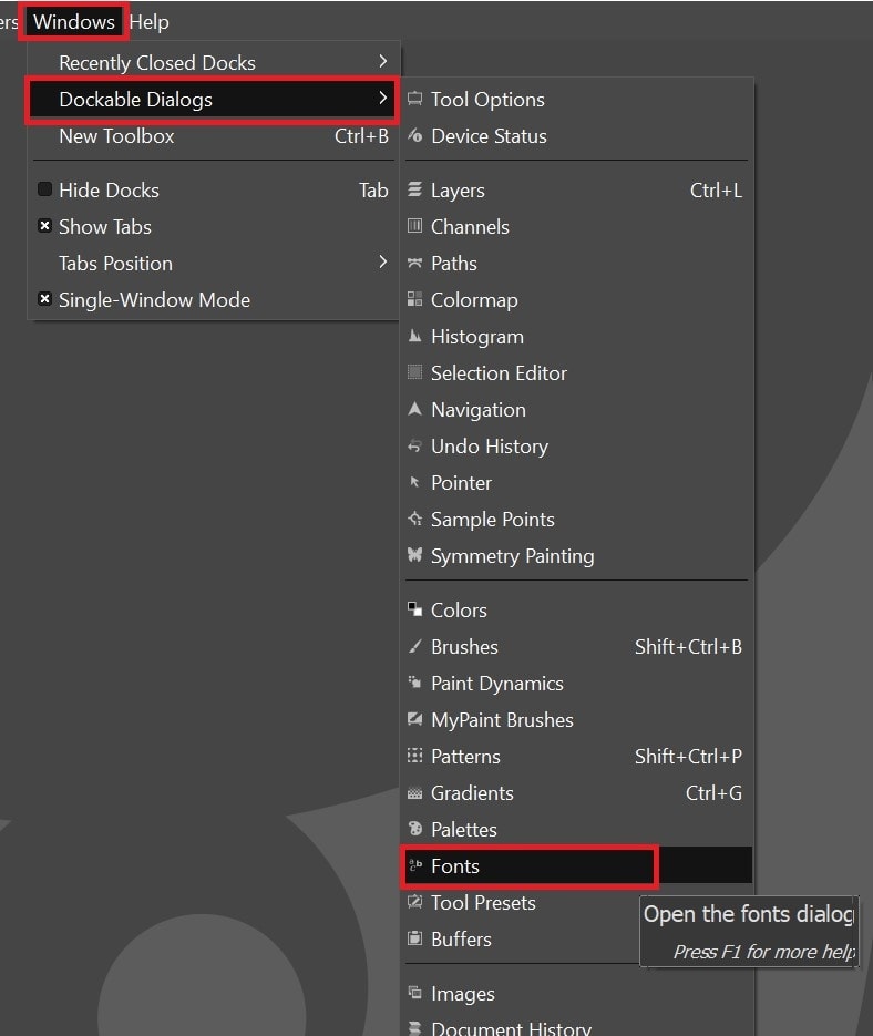 Download And Install Fonts To GIMP How To Add New Font