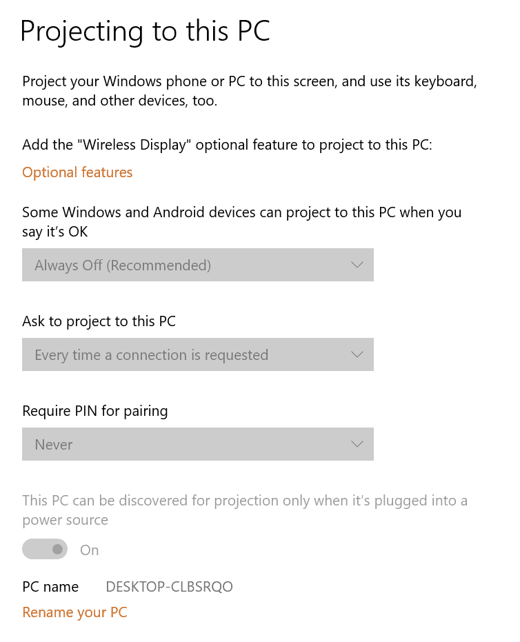 How to Enable or Disable Projecting to this PC in Windows 10 How to Enable or Disable Projecting to this PC in Windows 10