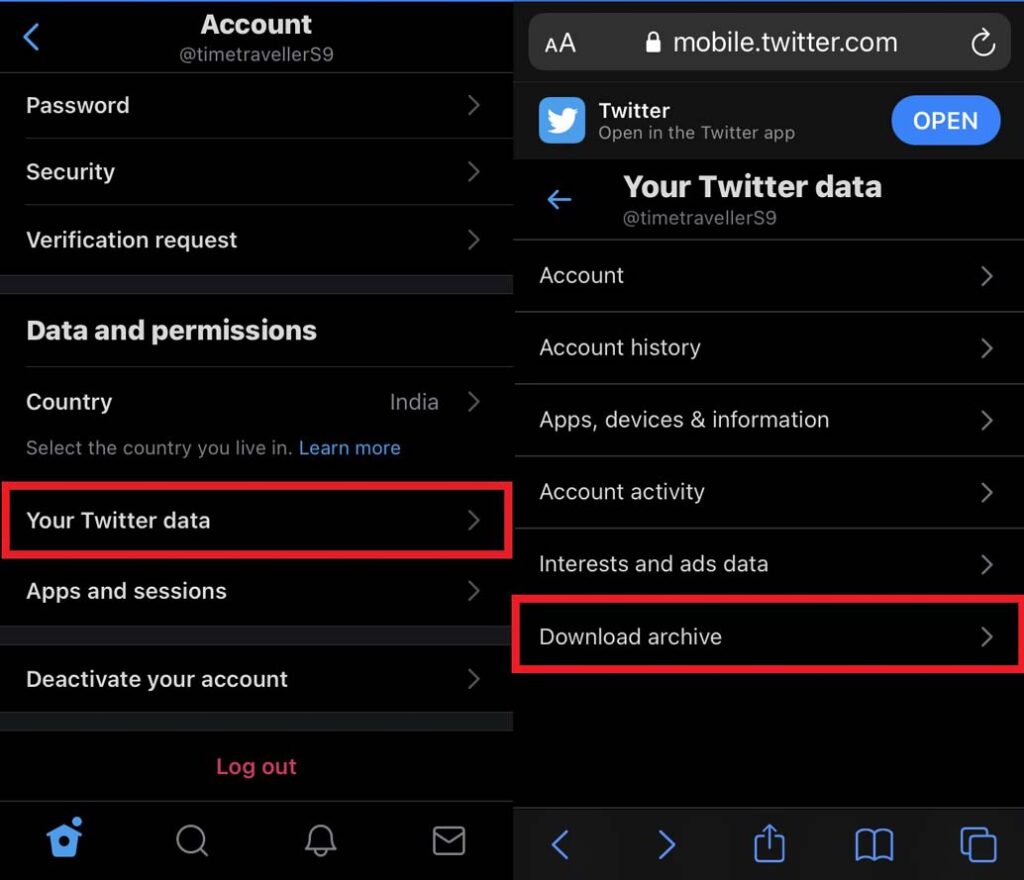 How To Download A Copy of Your Twitter Data on Mobile