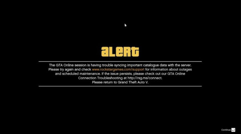 Fix: GTA Online Session is Having Trouble Syncing Important Catalogue ... Fix: GTA Online Session is Having Trouble Syncing Important Catalogue ...