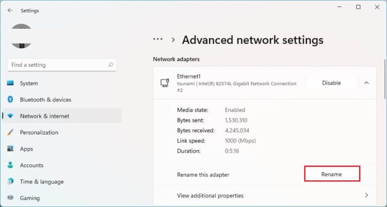 How to Rename Network Adapter on Windows 11