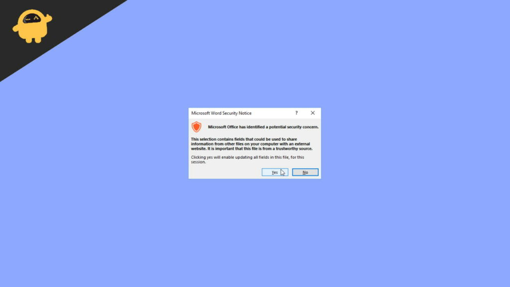 How to Enable or Disable Microsoft Word Security Notice Pop-up?