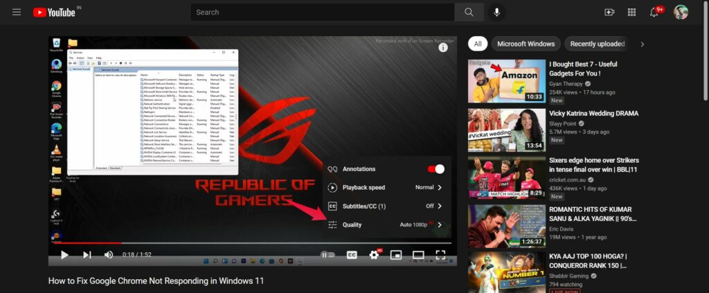 How to fix If YouTube lagging on Windows 11?