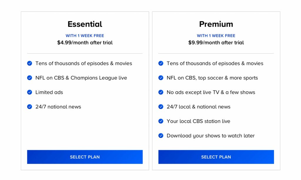 Paramount Plus Essential vs Premium Plan Comparison: Differences Explained