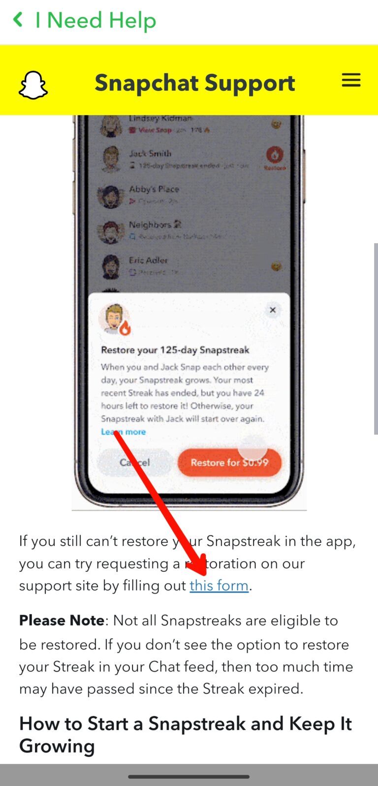 How To Restore a Snapchat Streak Back